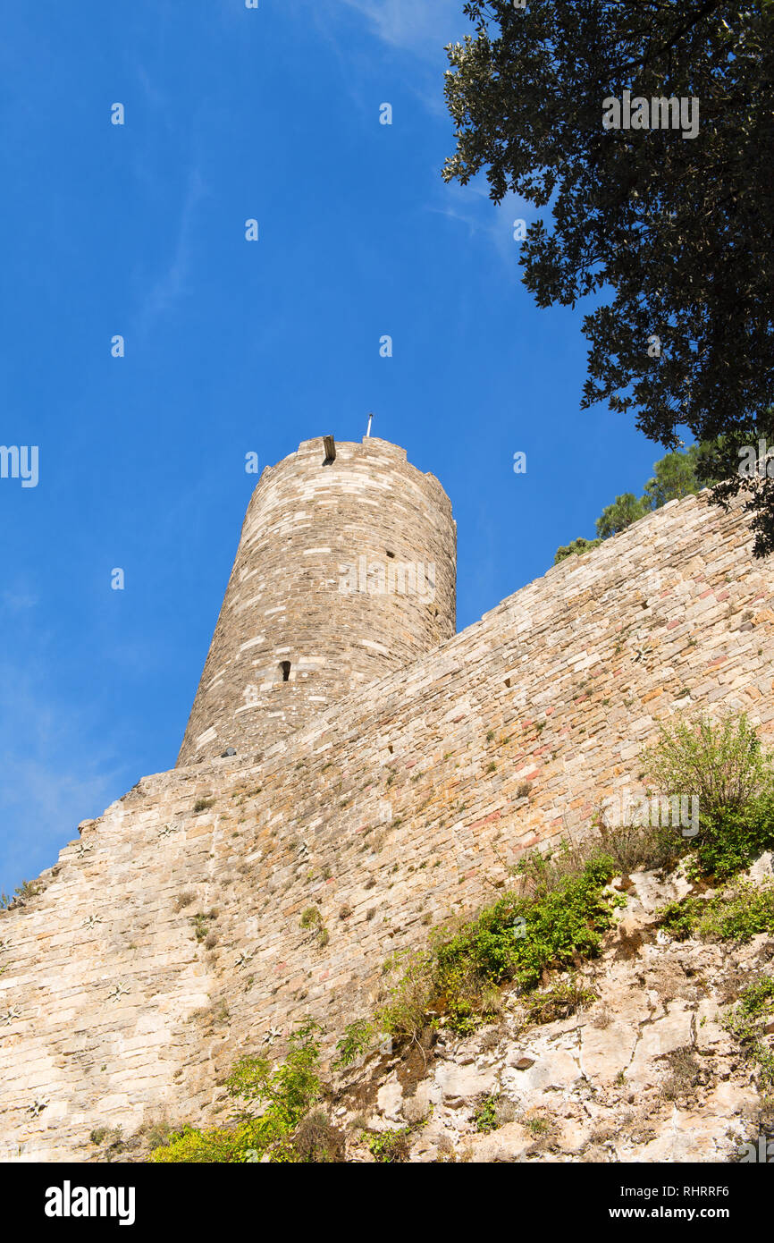 Detail Tower at fortress in village Turenne in French Limousin Stock ...