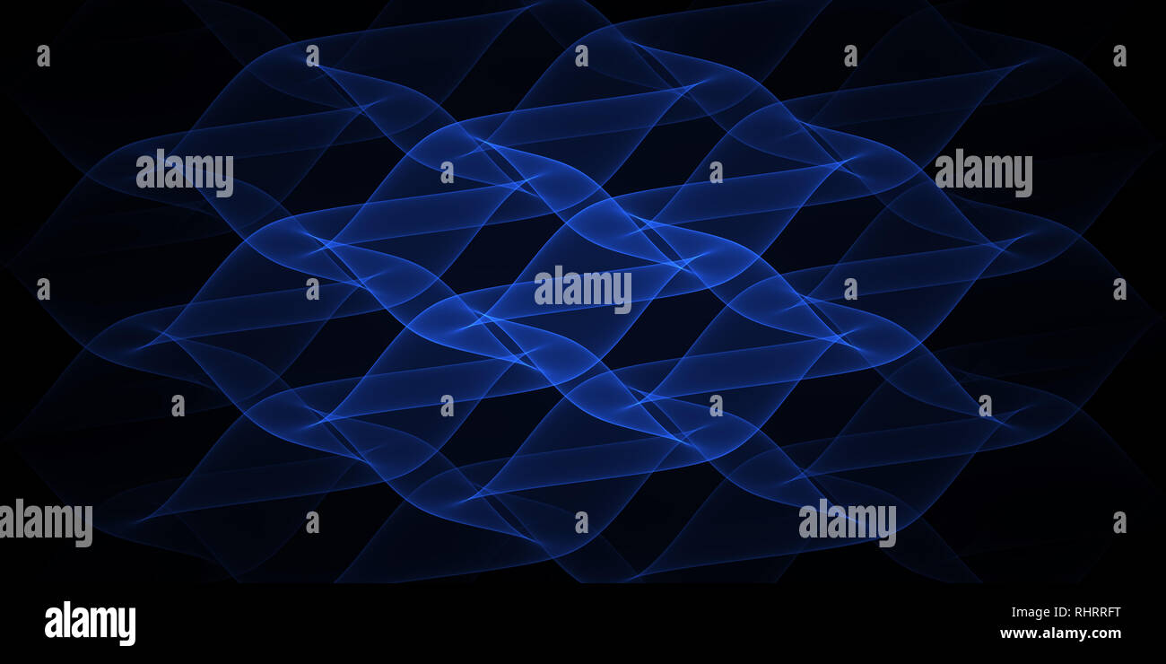 Glowing blue neon wavy lines Stock Photo - Alamy