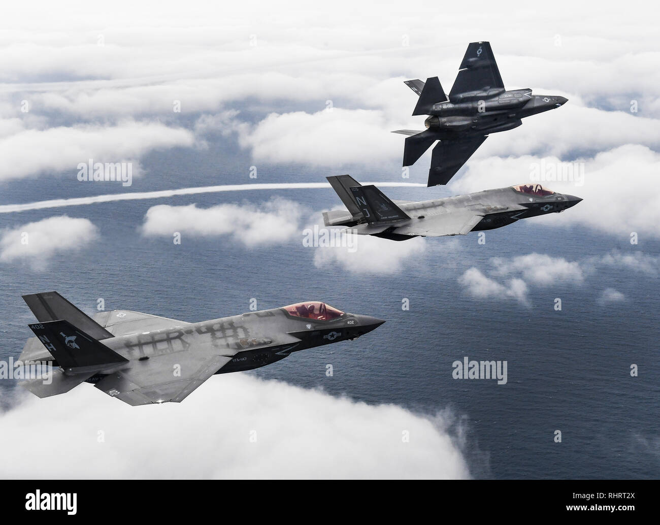 EGLIN AIR FORCE BASE, Fla. (Feb. 1, 2019) Three F-35C Lightning II ...