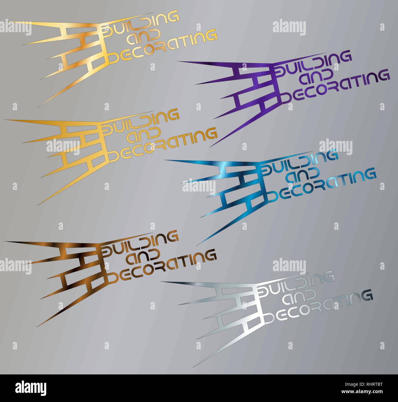 creative abstract brick wall logo for construction and decoration Stock ...