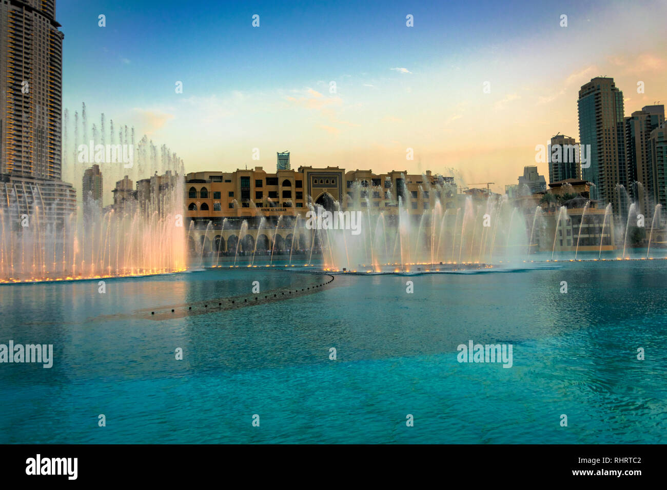 Dubai, united Arab Emirates-02-24-2018: Water and light show at the ...