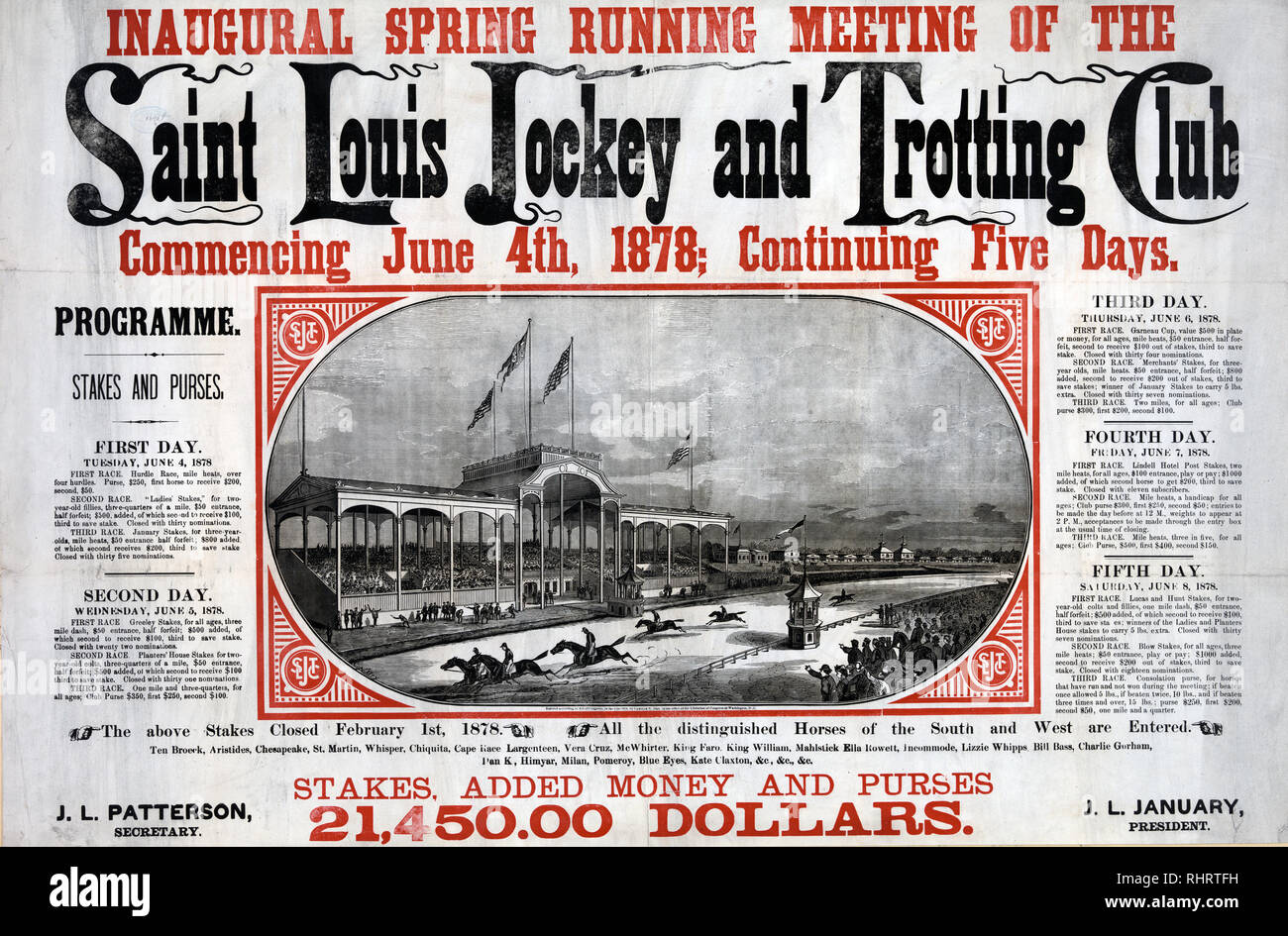 Inaugural spring running meeting of the Saint Louis Jockey and Trotting ...