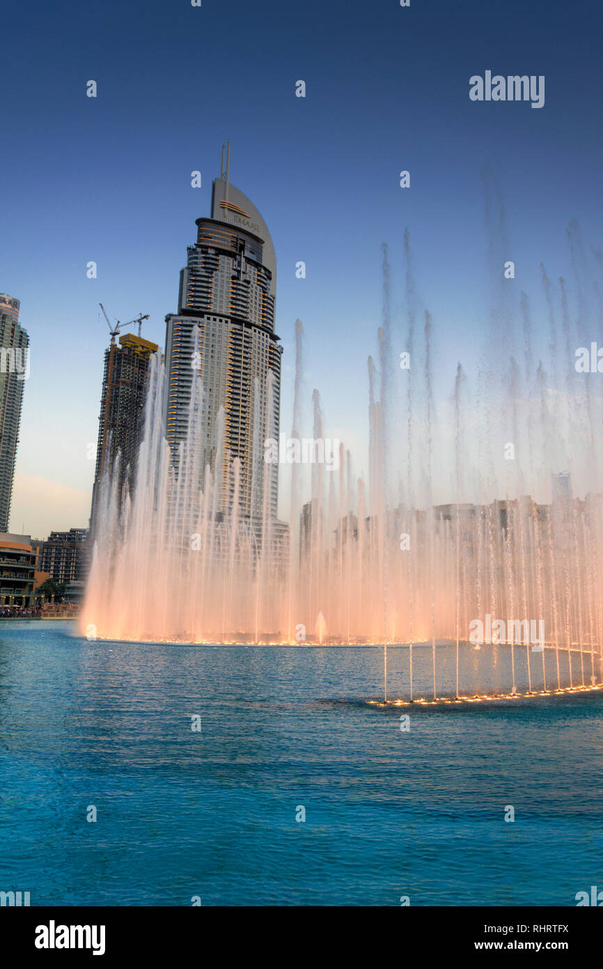 Dubai, united Arab Emirates-02-24-2018: Water and light show at the ...