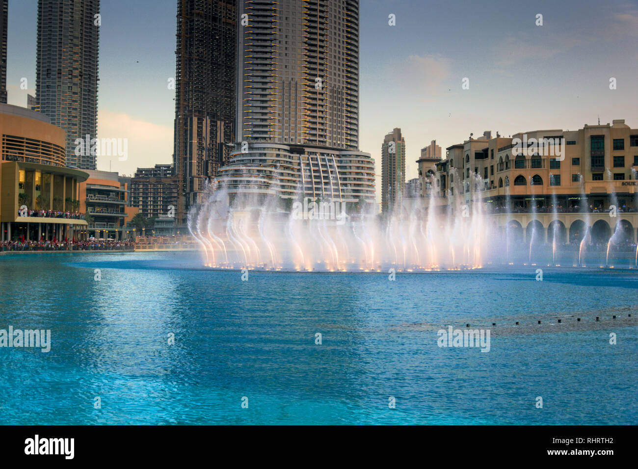 Dubai, united Arab Emirates-02-24-2018: Water and light show at the ...