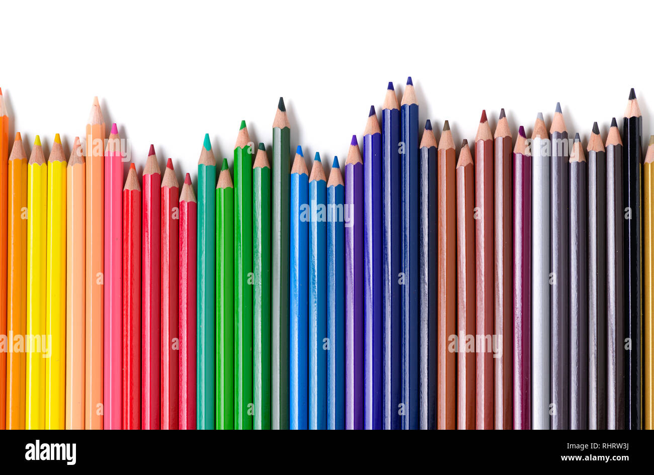 Color pencils isolated on white background,School Supplies and ...