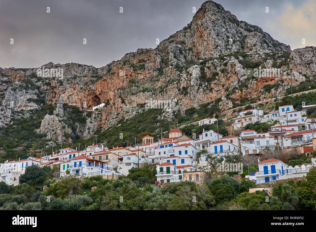 The Historical Byzantine village Velanidia near cape Malea, Greece. In ...