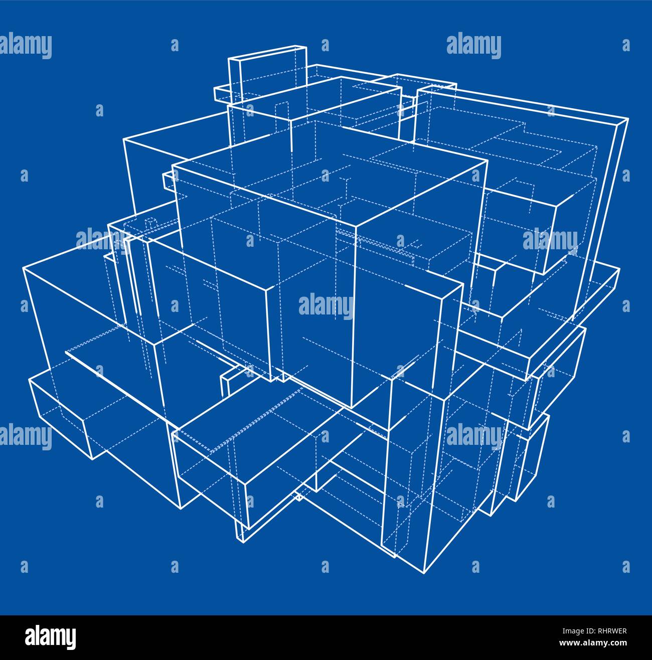Wireframe Boxes. Sketch style Stock Vector Image & Art - Alamy