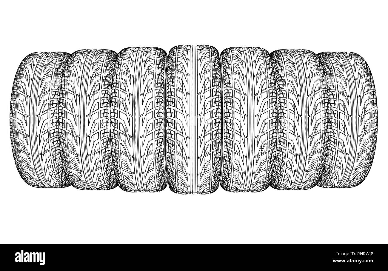 Car tires concept. Vector rendering of 3d Stock Vector Image & Art - Alamy