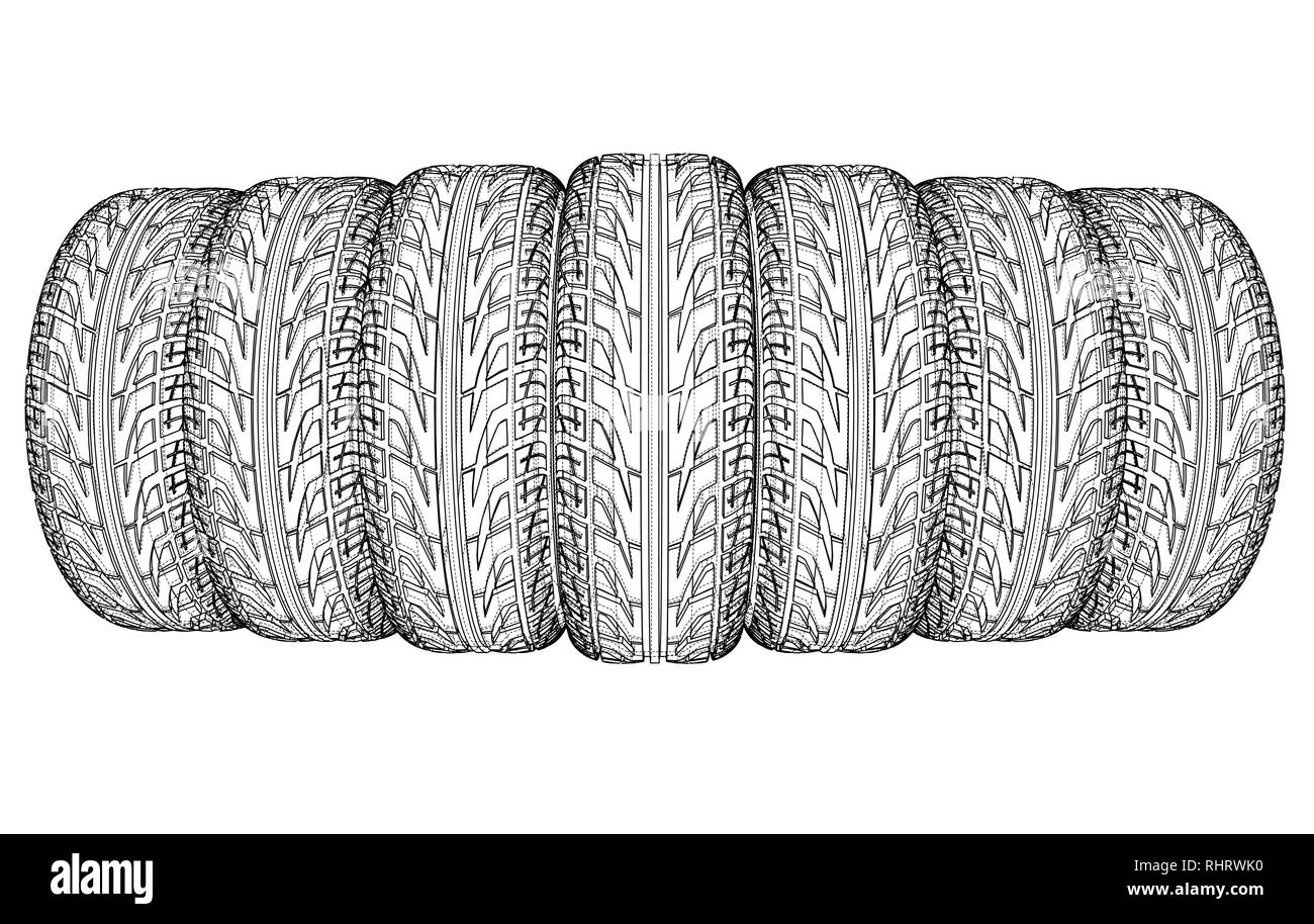 Car tires concept. Vector rendering of 3d Stock Vector Image & Art - Alamy