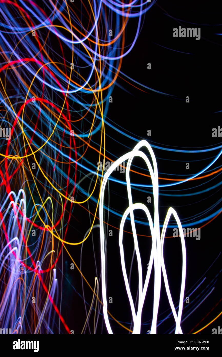 Abstract light painting photography, curves and waves abstract light ...