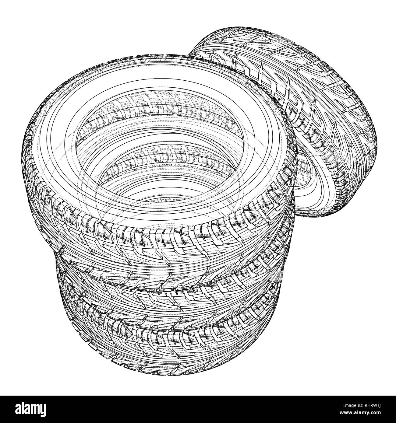 Car tires concept. Vector rendering of 3d Stock Vector Image & Art - Alamy