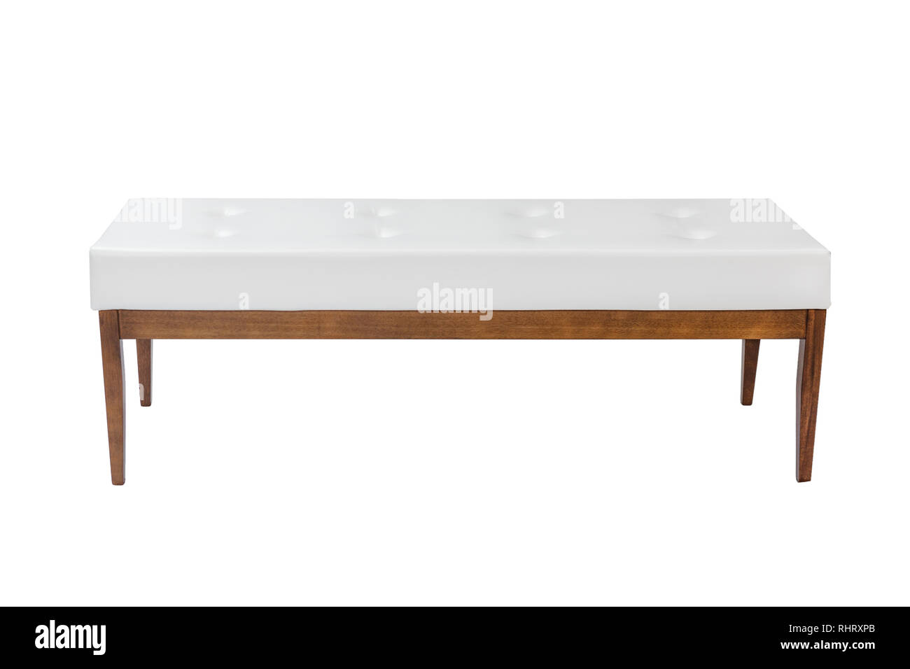 White couch wood bench isolated on white background Stock Photo - Alamy