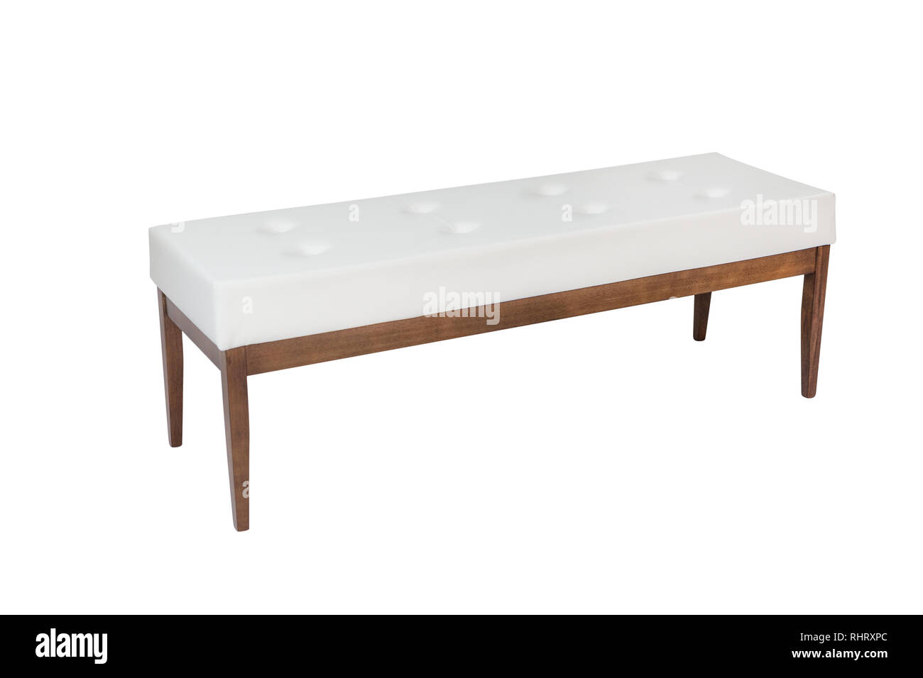 White couch wood bench isolated on white background Stock Photo - Alamy