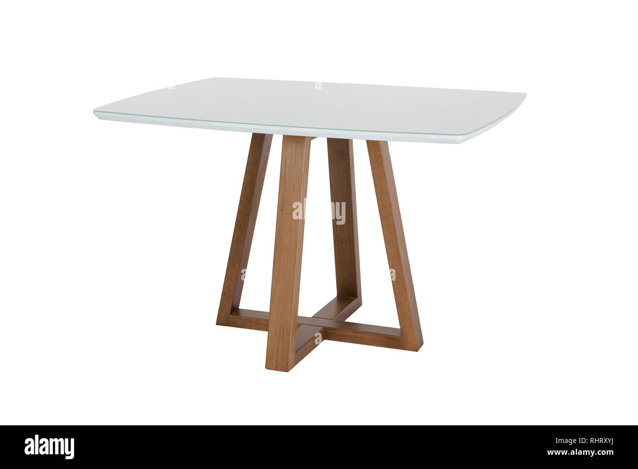 Table isolated on white background Stock Photo - Alamy