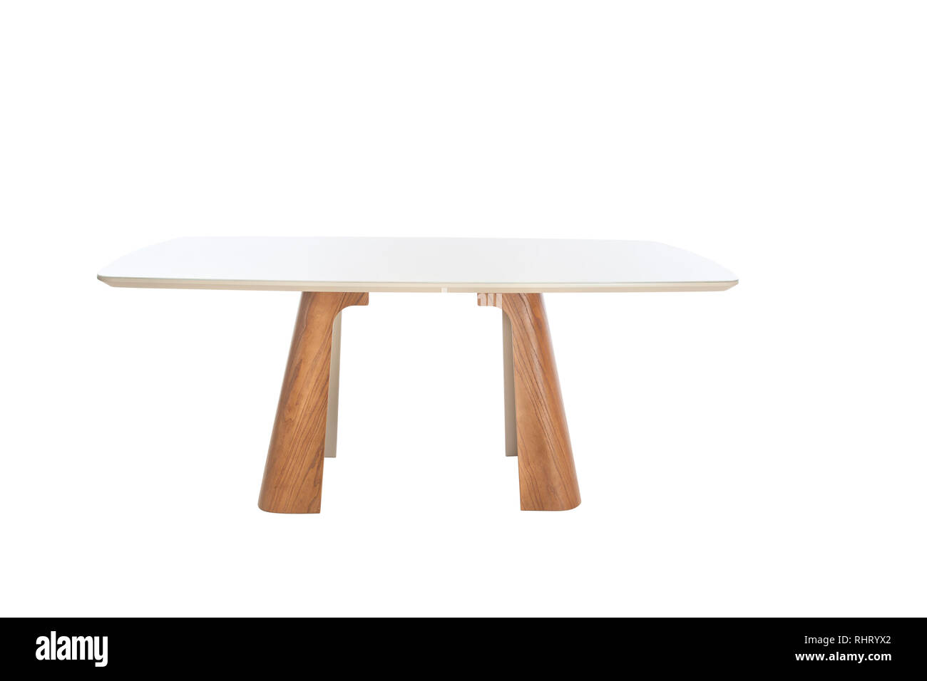 Table isolated on white background Stock Photo - Alamy
