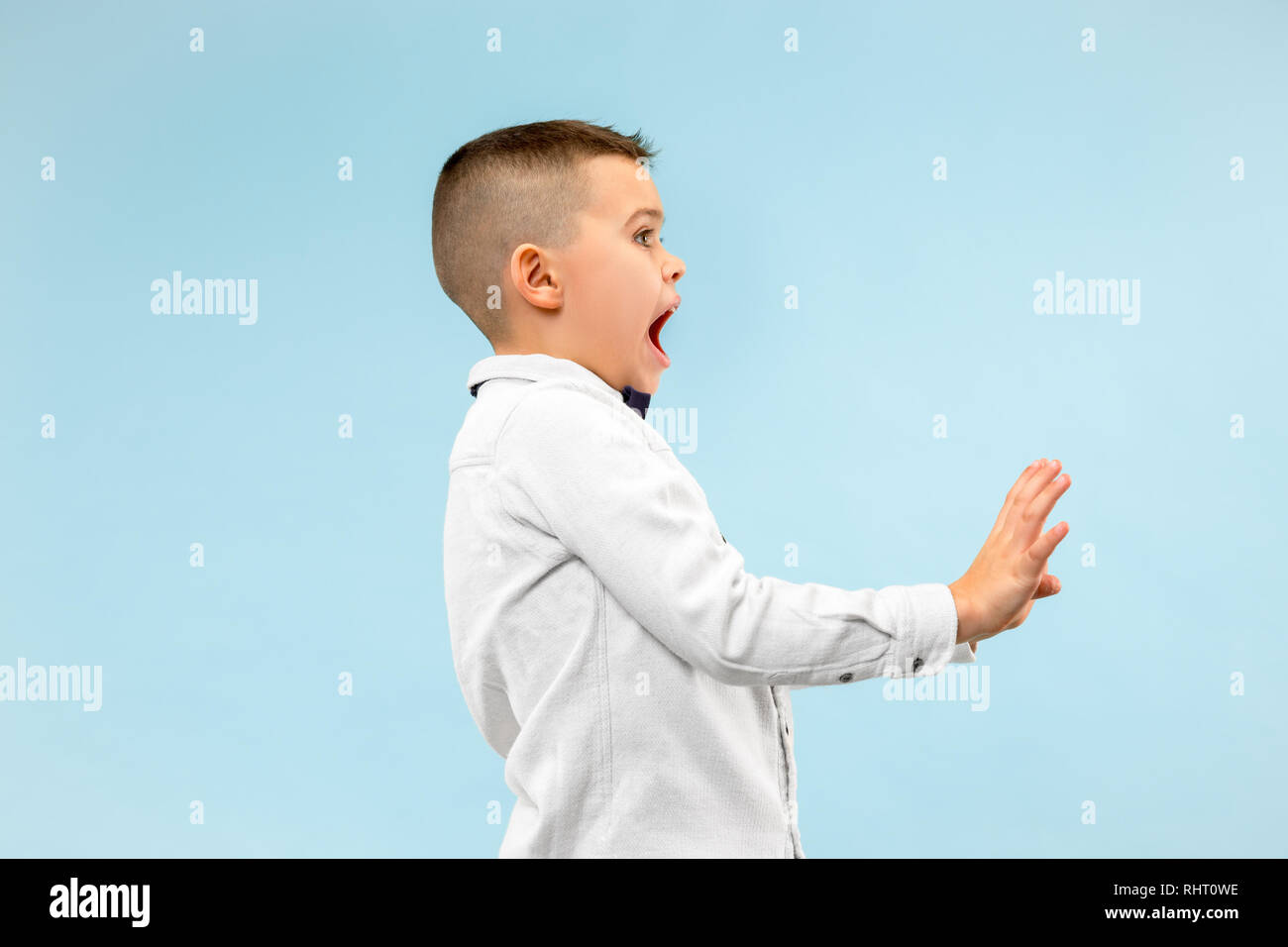 I'm afraid. Fright. Portrait of the scared boy. Teenager standing ...
