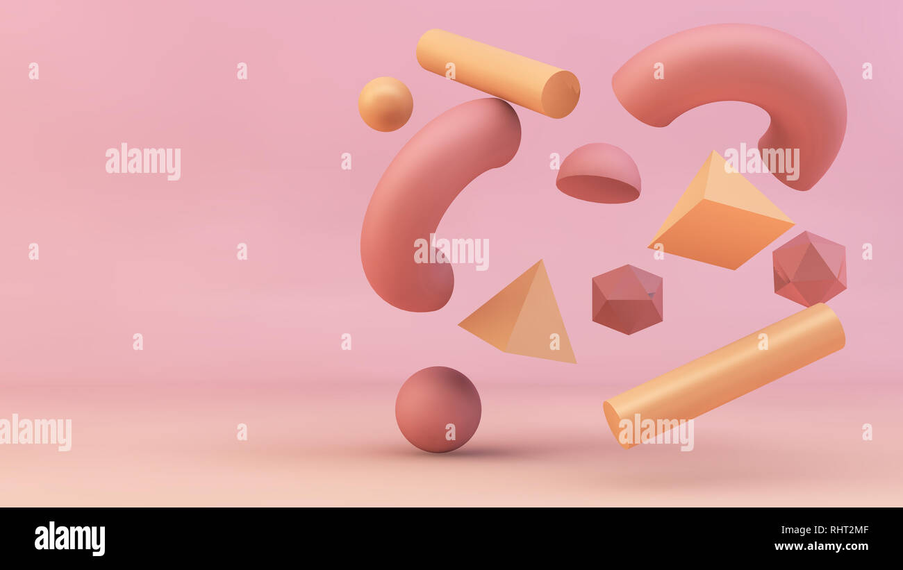 geometric shapes background 3d rendering isolated Stock Photo - Alamy