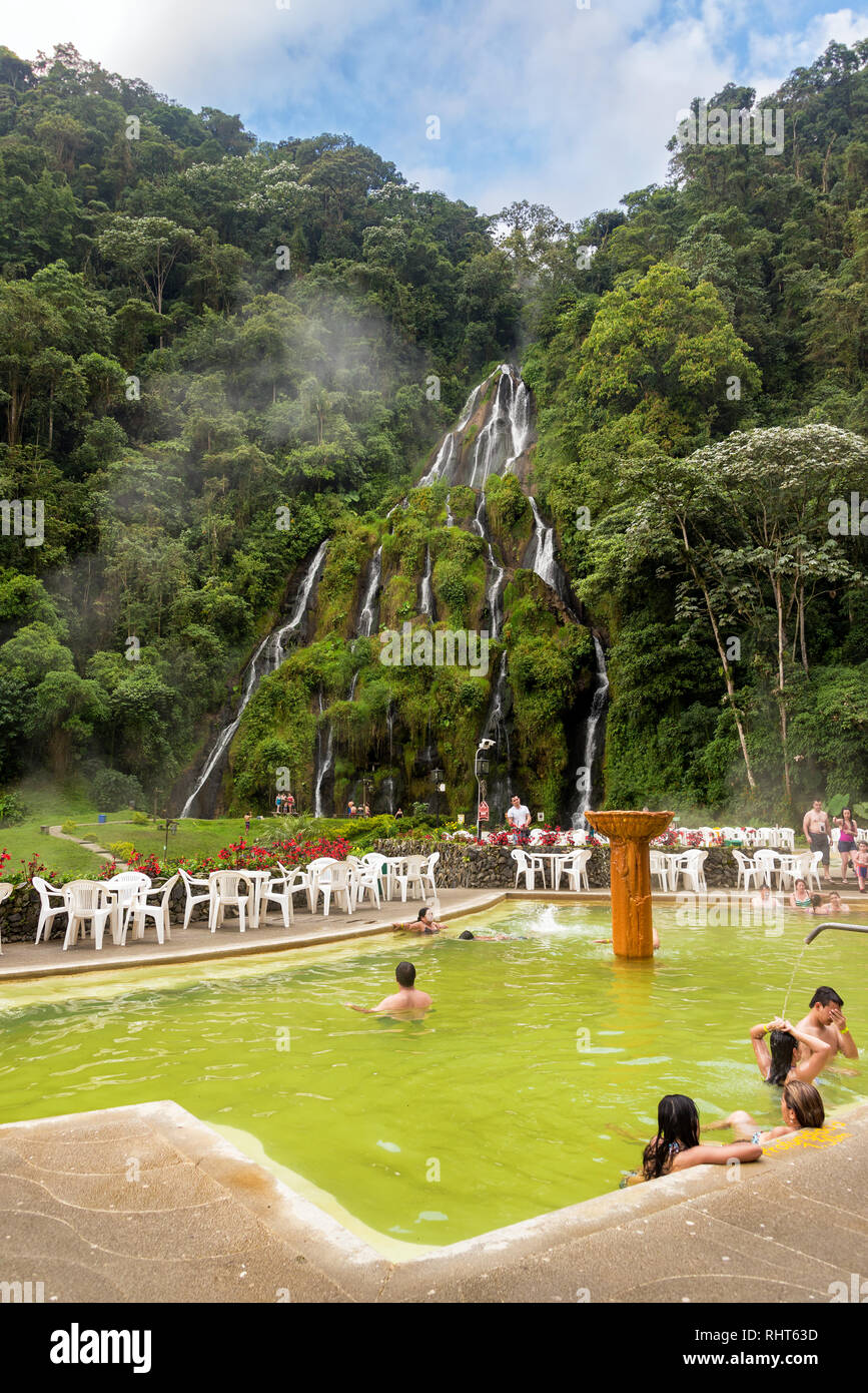 SANTA ROSA DE CABAL, COLOMBIA - JUNE 2: People in the hot springs of ...