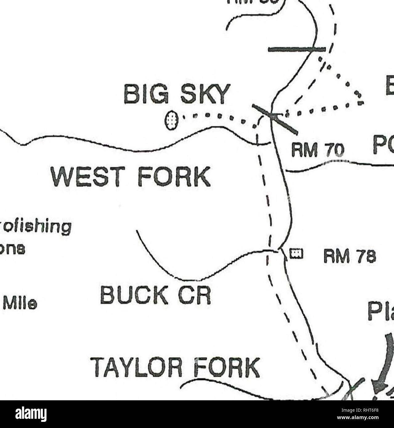 Fork river map hi-res stock photography and images - Alamy