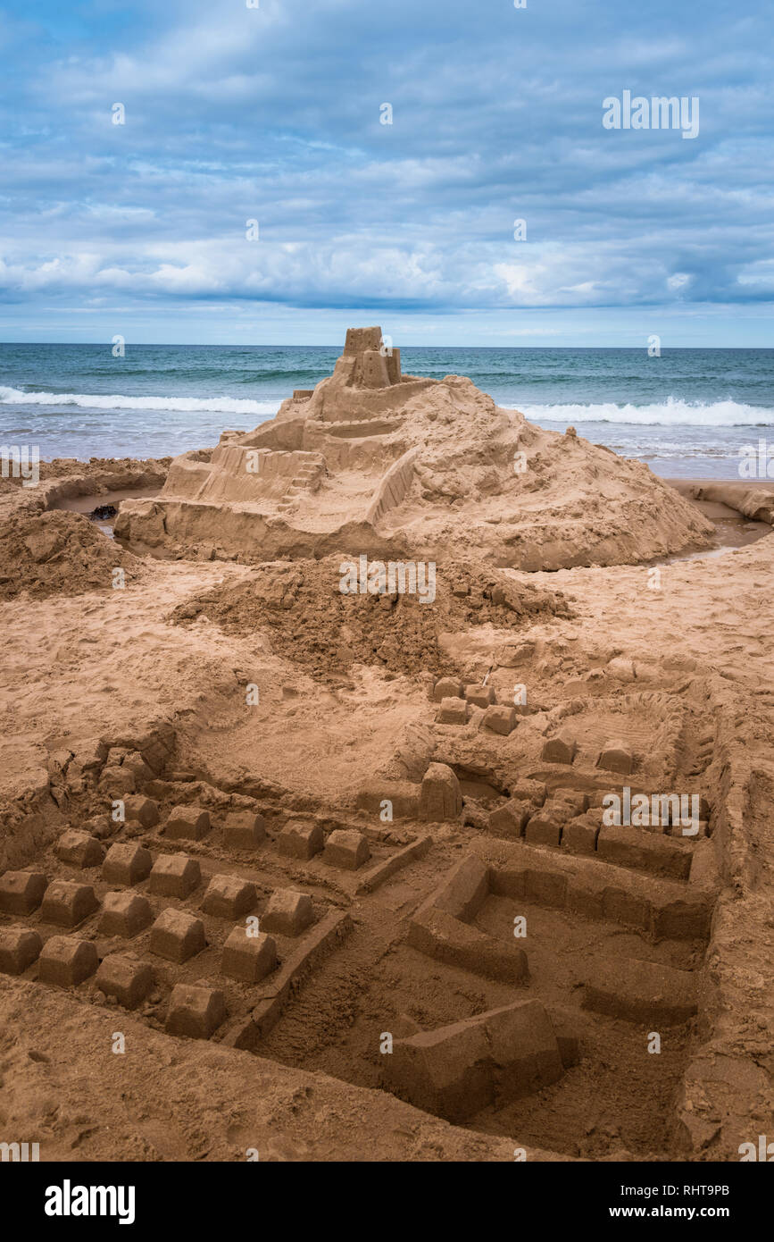 Big Sandcastle, Bamburgh Beach, Northumberland, UK Stock Photo - Alamy