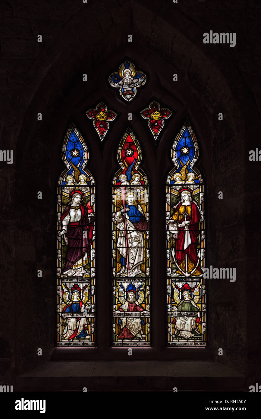 Stained glass window st aidans hi-res stock photography and images - Alamy