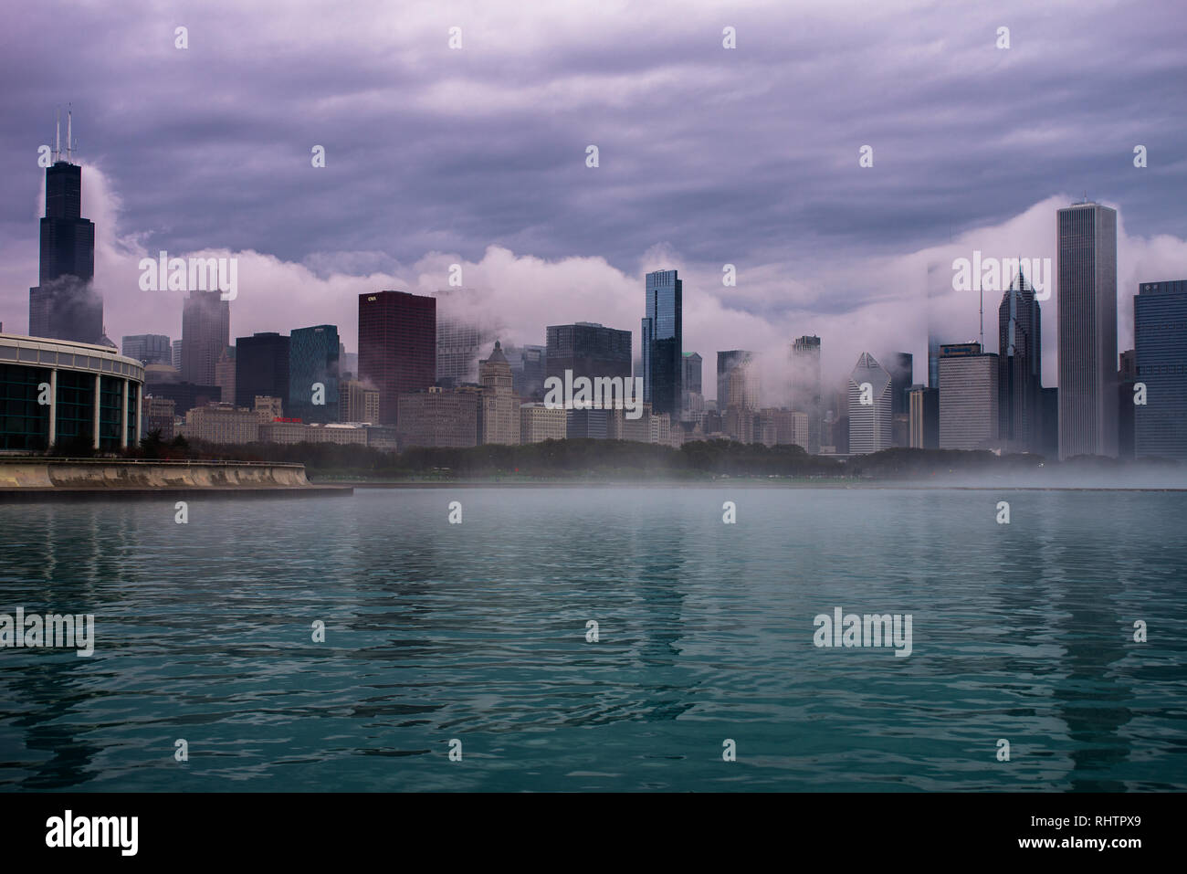Chicago Skyline During Storm Stock Photo - Alamy