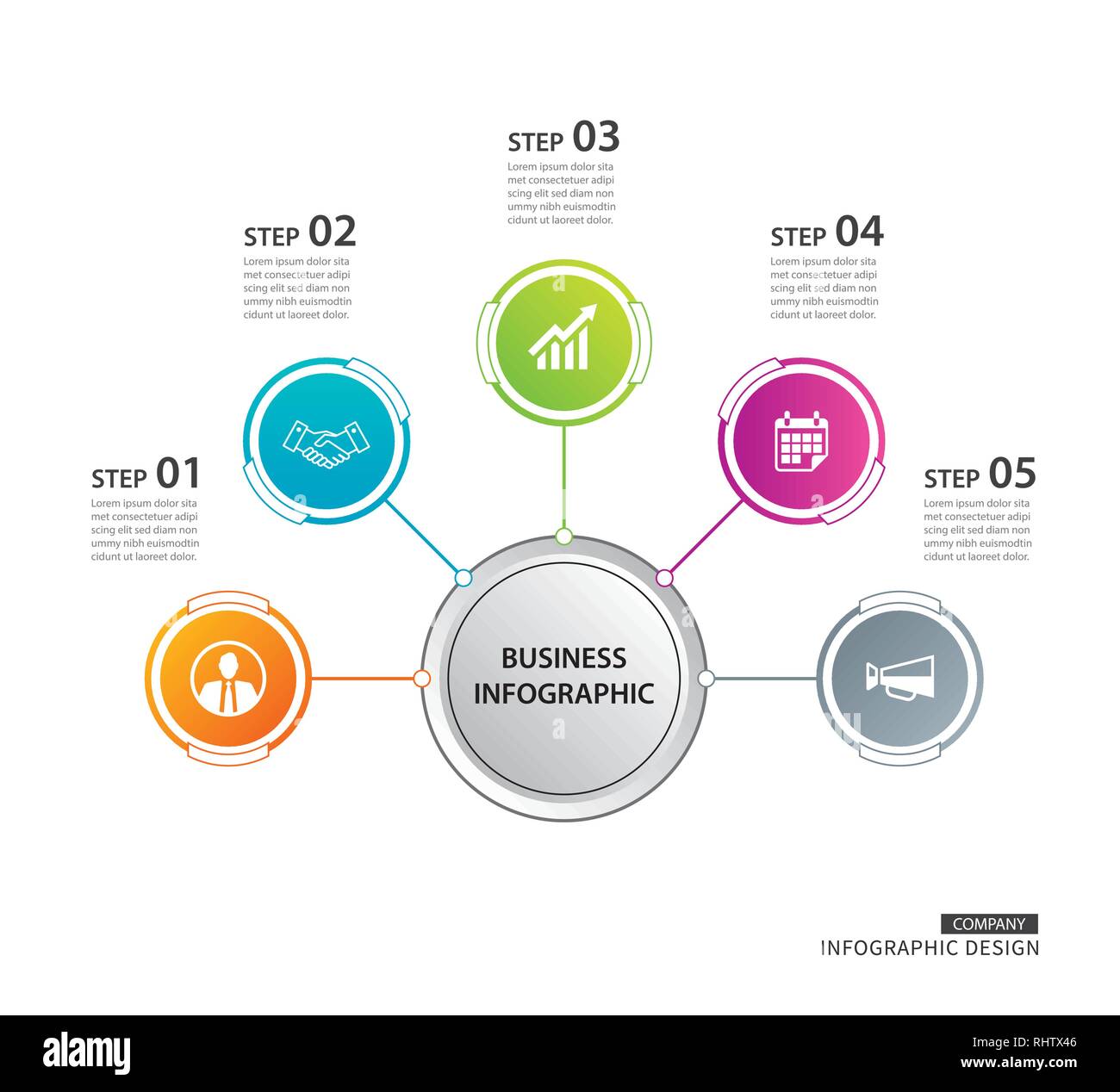 5 step infographics hi-res stock photography and images - Alamy