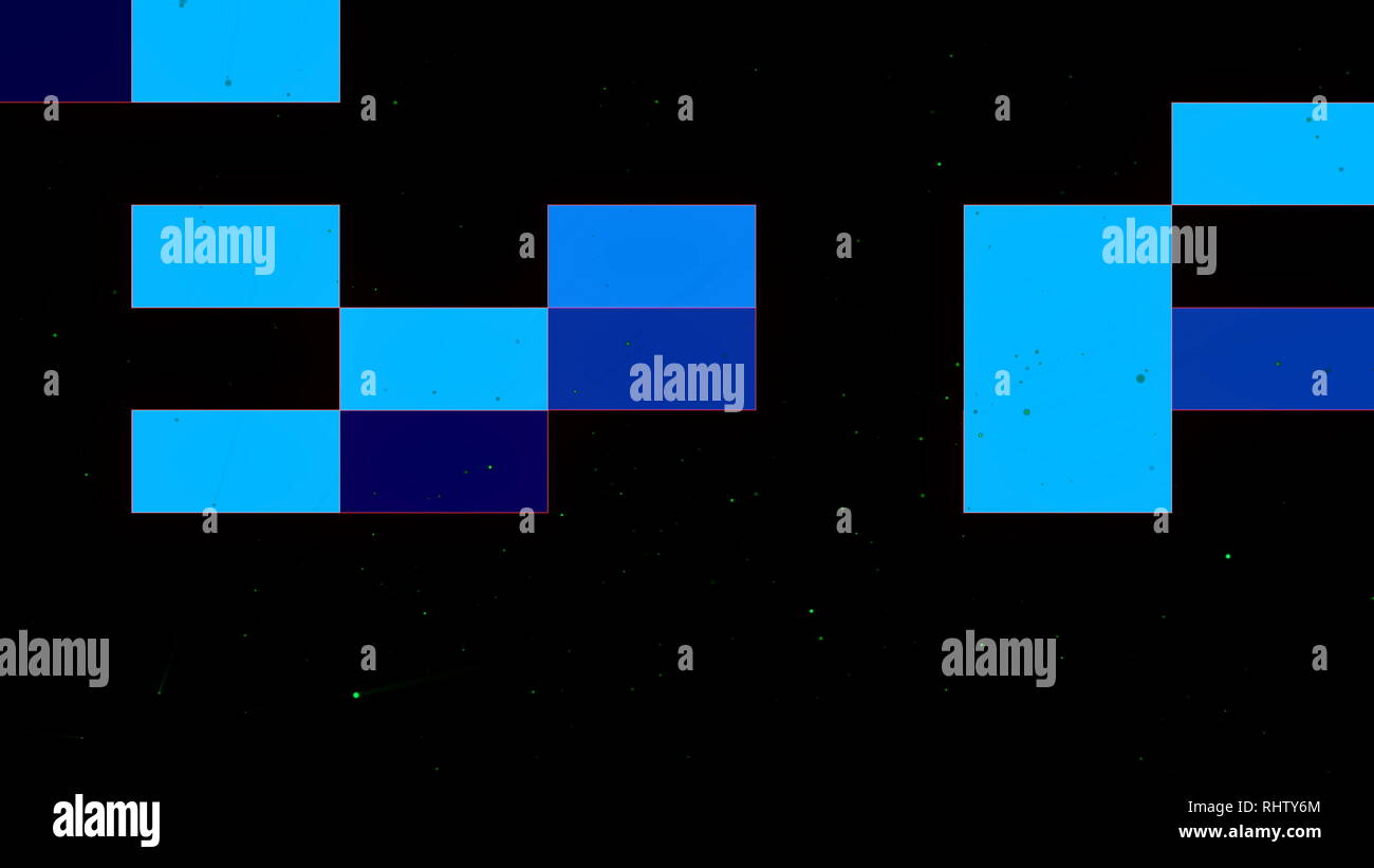 Cinematic rectangles with many small particles, abstract background, 3d ...