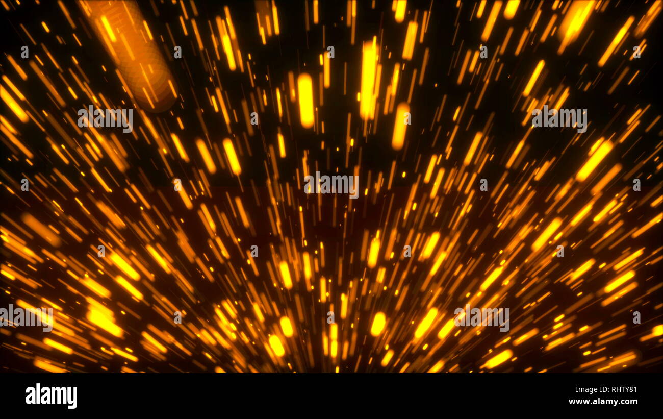 Rising bright embers, fire conceptual backdrop, 3d render computer ...