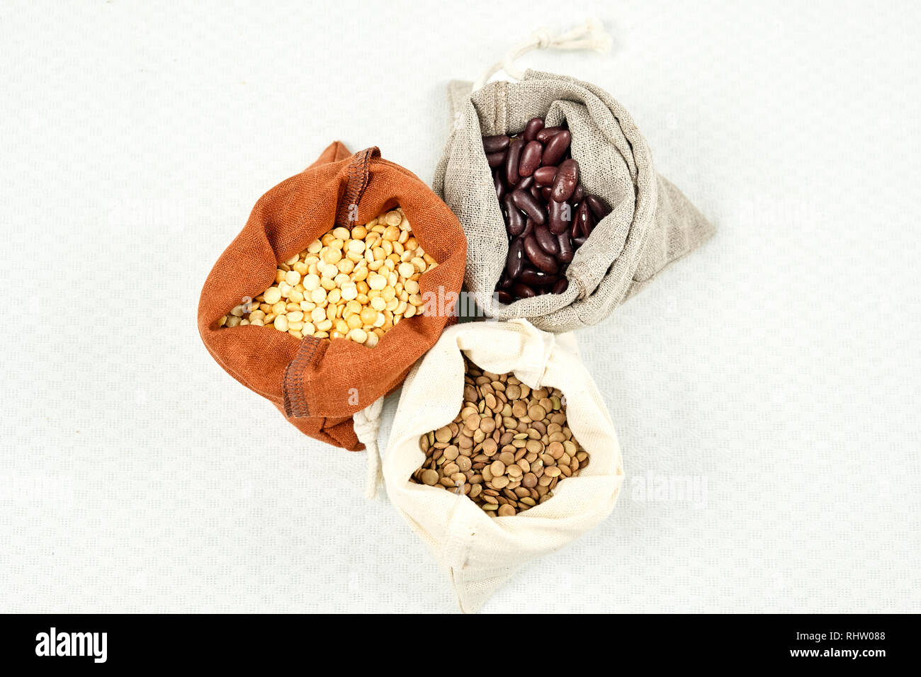 Zero Waste Food Storage Eco Bag Top View. Natural Organic Sack for ...