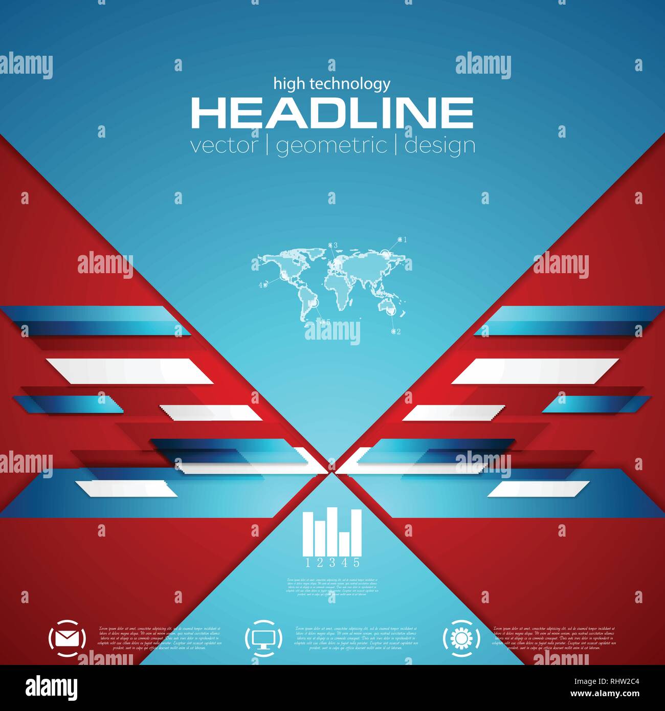 Red and blue abstract futuristic tech background. Vector graphic design ...