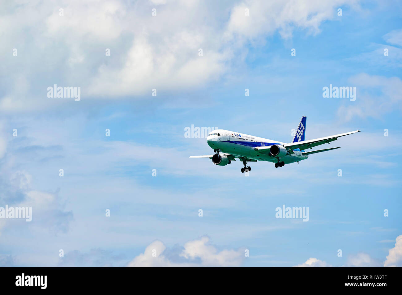 HONG KONG - JUNE 04, 2015: ANA aircraft landing at Hong Kong airport ...
