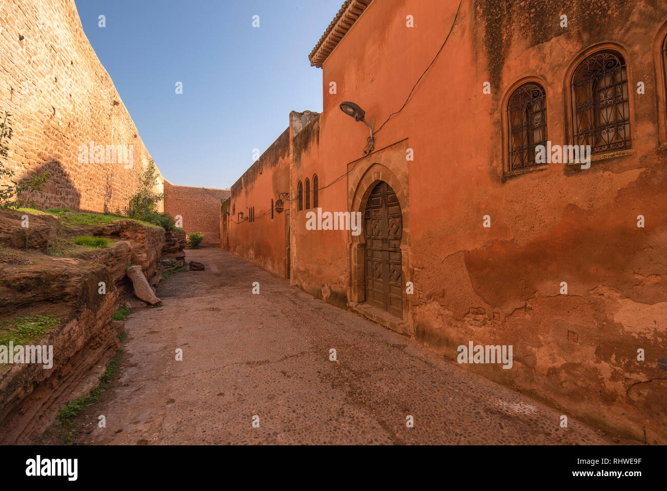 The Kasbah of the Udayas (Oudayas) ancient fortress is located at the ...