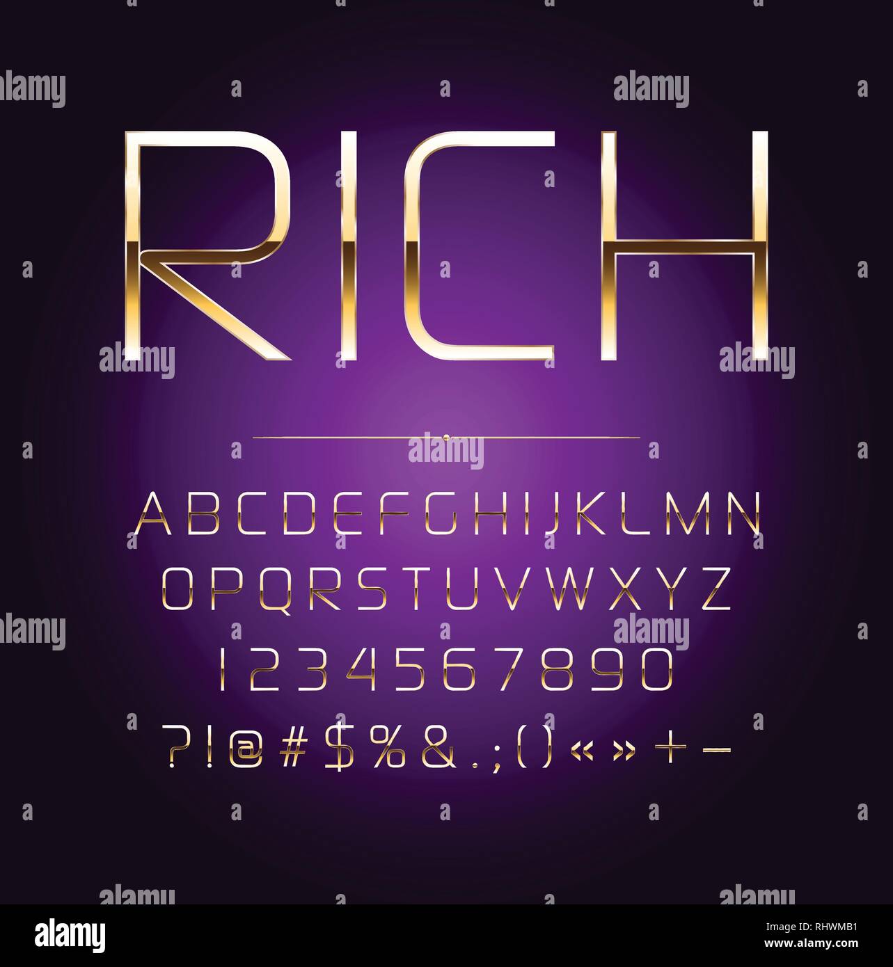 High quality gold-effect vector letters. Vector illustration Stock ...