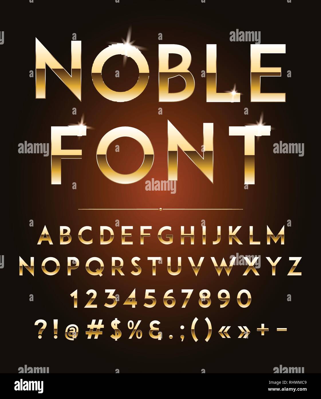 High quality gold-effect vector letters. Vector illustration Stock ...