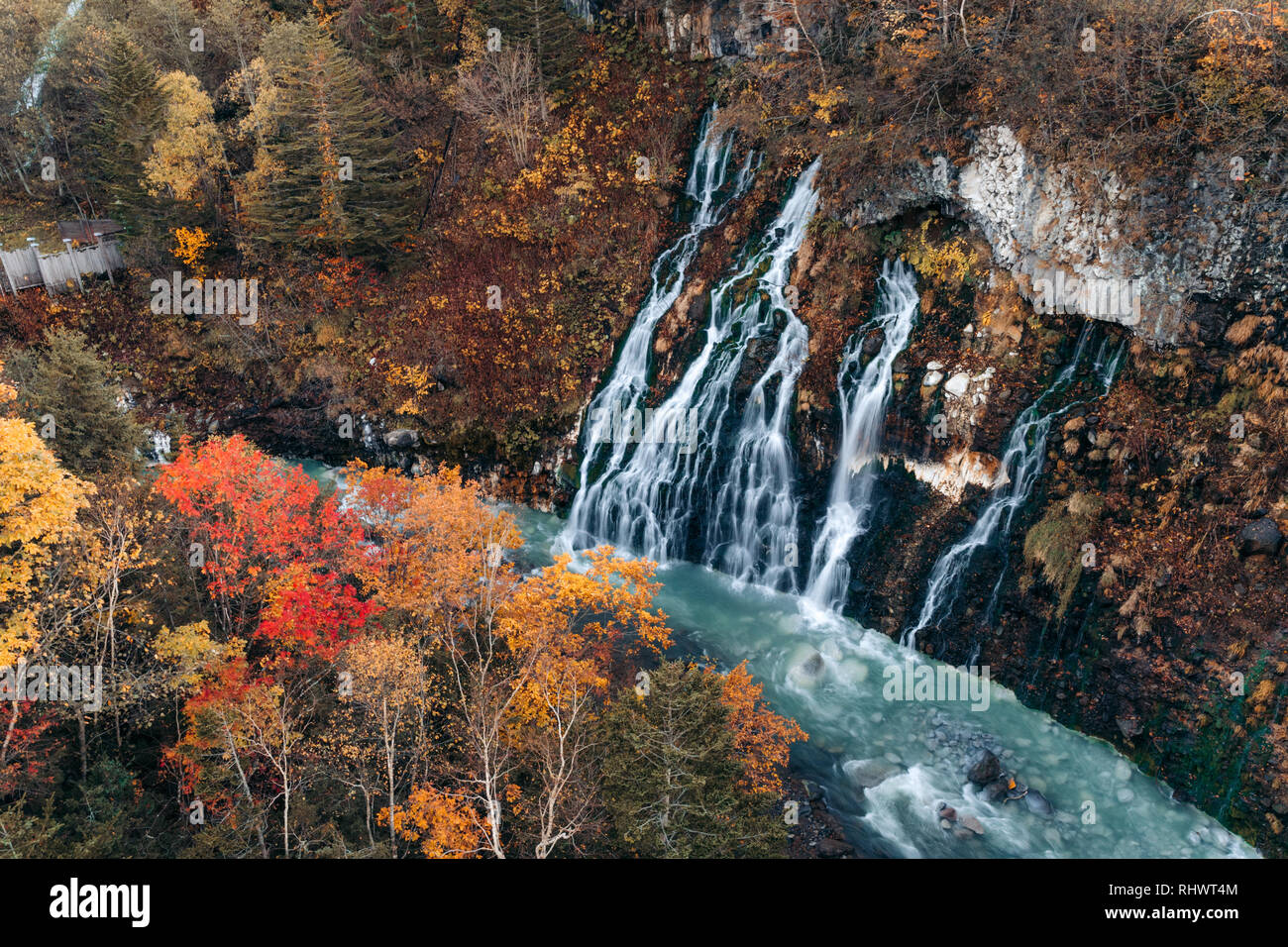 Shirahige Waterfall in Autumn, Hokkaido Stock Photo - Alamy
