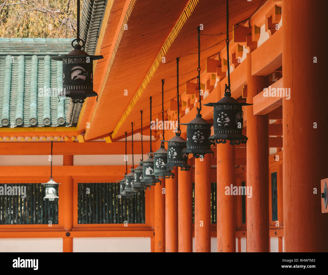 Steel Laterns at a temple in Kyoto Stock Photo - Alamy