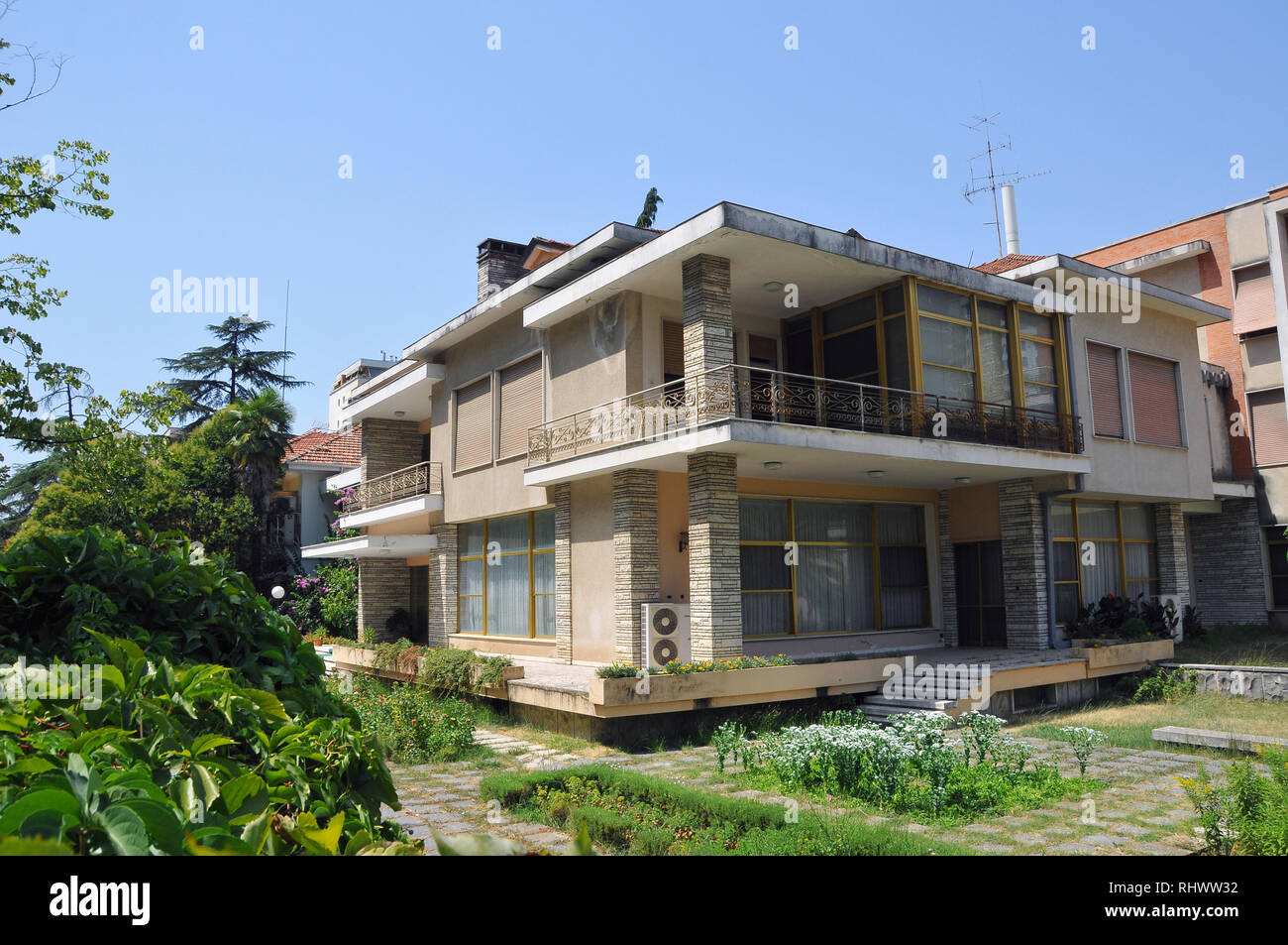 The communist dictator Enver Hoxha's house. Tirana, Albania, Europe ...