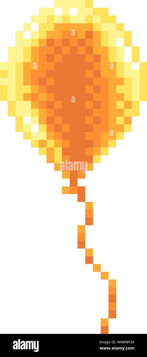 Balloon Icon 8 Bit Arcade Video Game Pixel Art Stock Vector Image & Art ...