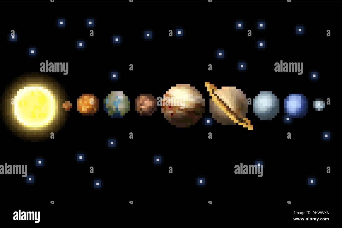 Solar System 8 Bit Arcade Video Game Pixel Art Stock Vector Image & Art ...