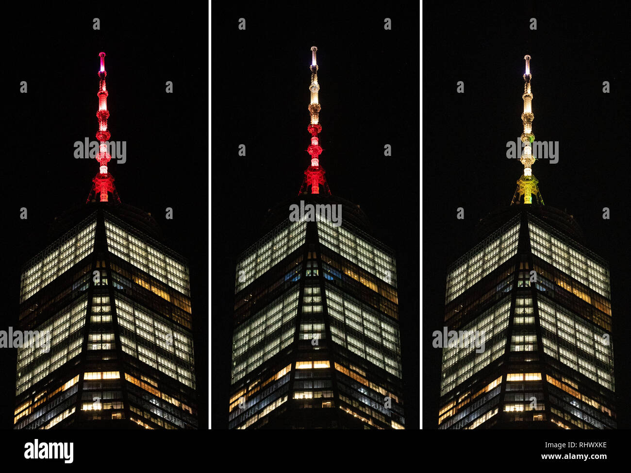 (190204) -- NEW YORK, Feb. 4, 2019 (Xinhua) -- Combined Photo taken on ...