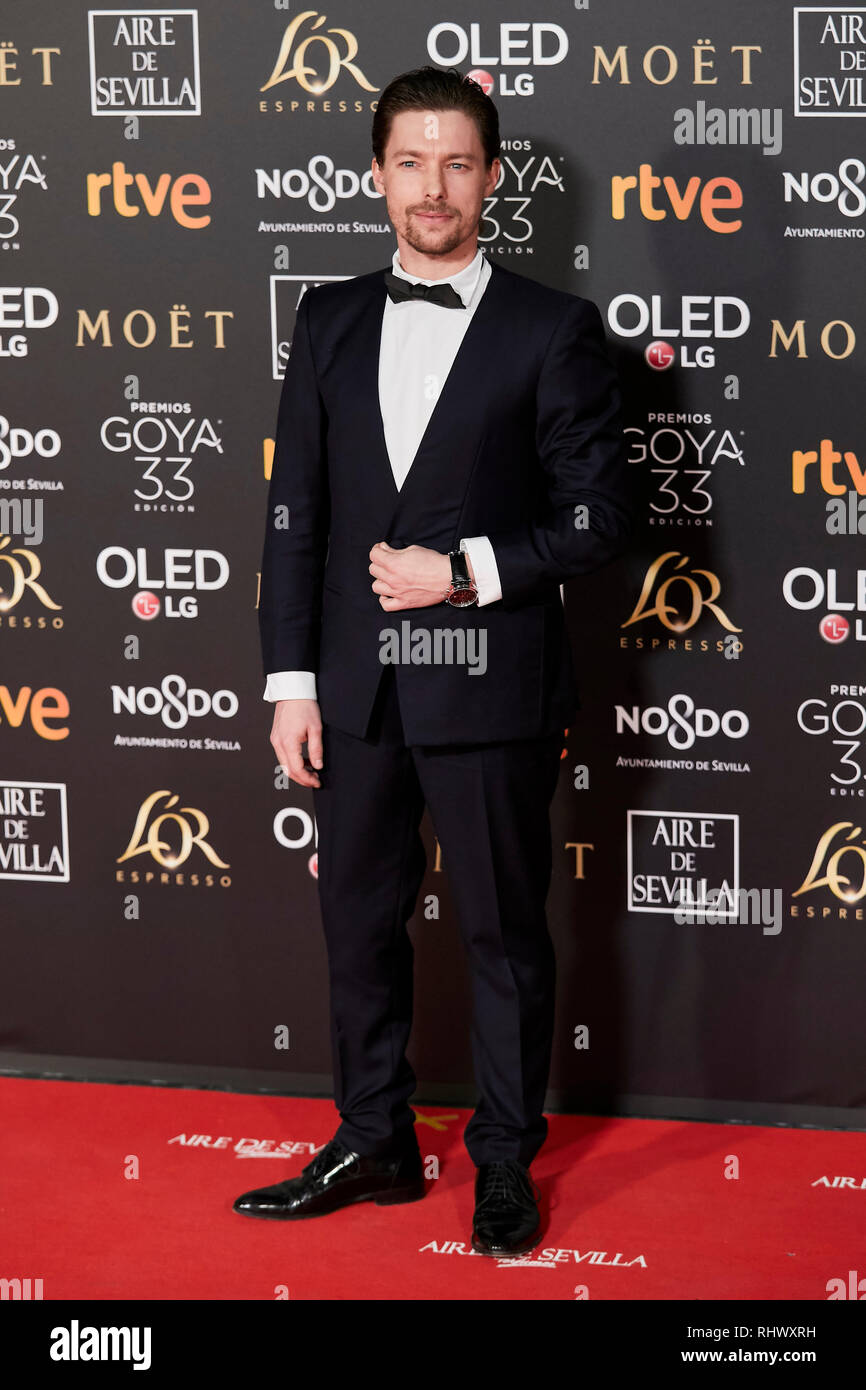 Jan Cornet attends the Goya Cinema Awards 2019 at FIBES Conference and ...