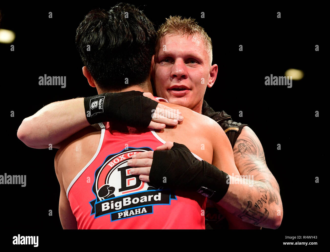 Prague, Czech Republic. 02nd Feb, 2019. R-L Boxers Zdenek Chladek ...