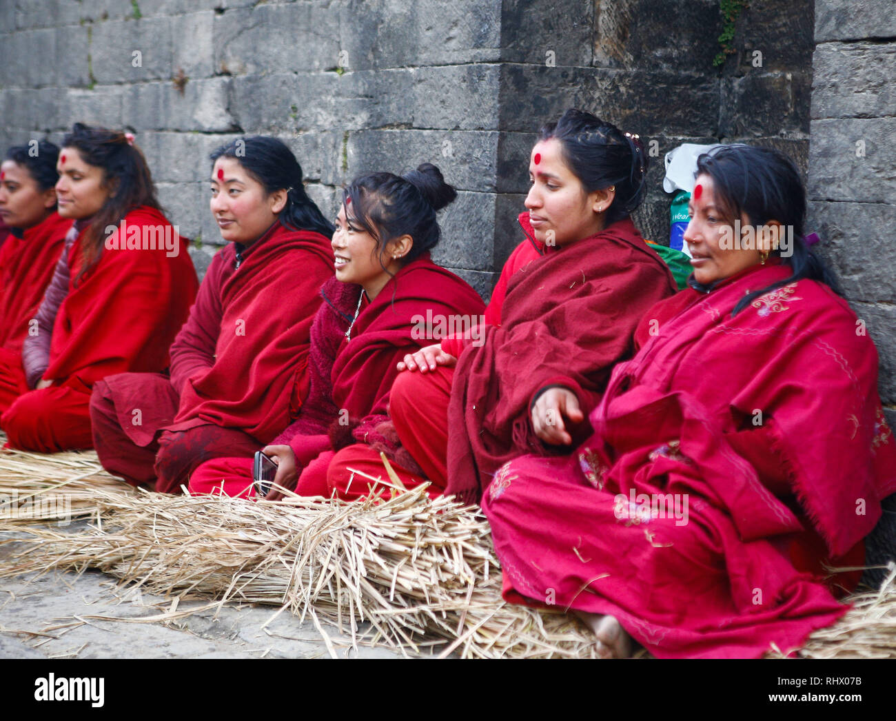 Kathmandu, Nepal. 04th Feb, 2019. Devotees take place to perform ...