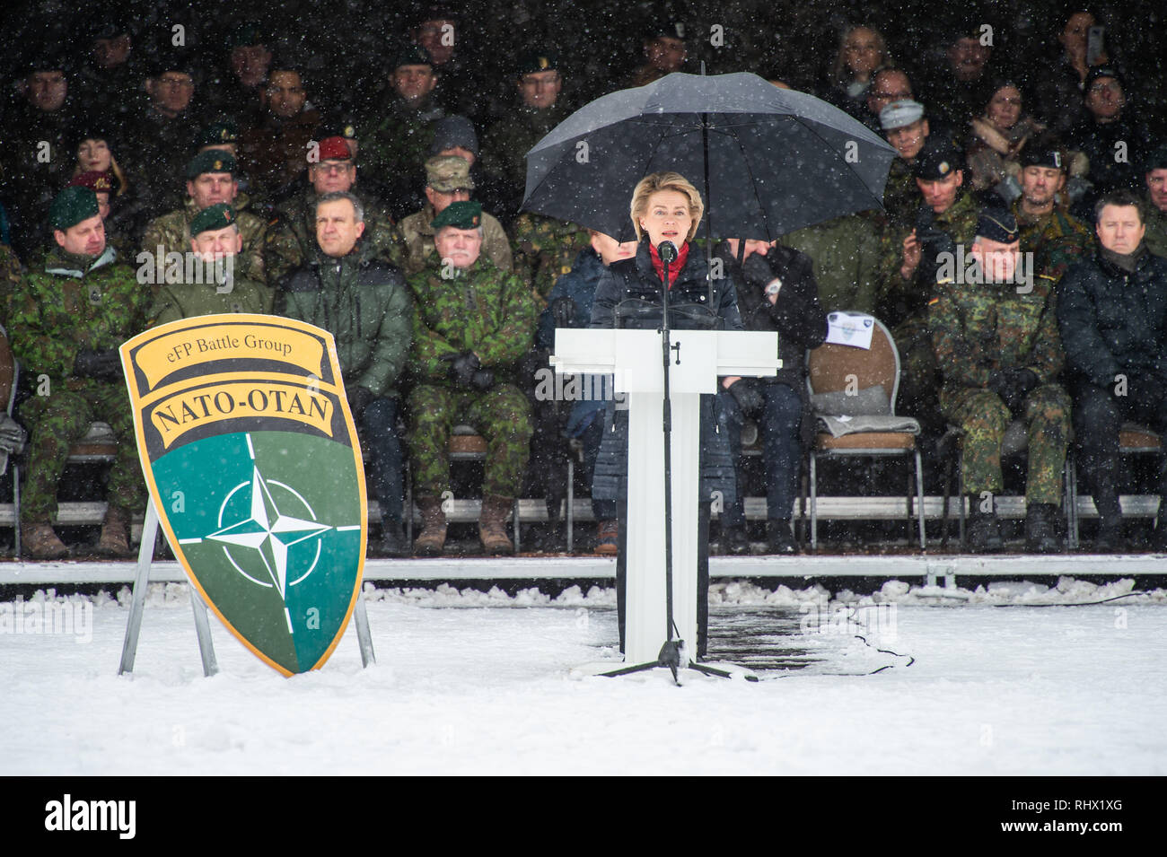 Rukla, Lithuania. 04th Feb, 2019. Ursula von der Leyen (CDU), Defence ...
