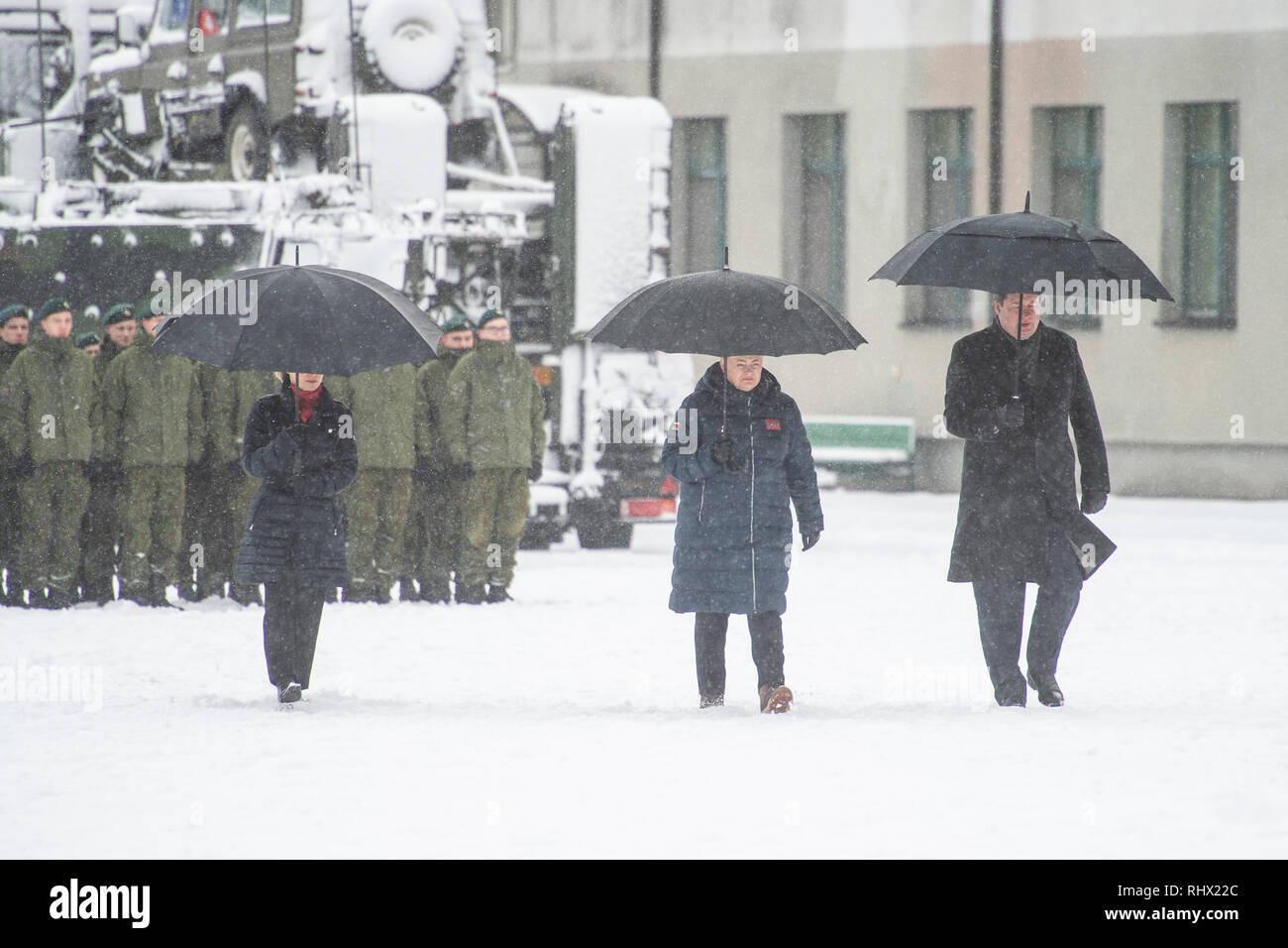 Rukla, Lithuania. 04th Feb, 2019. Ursula von der Leyen (l-r, CDU ...