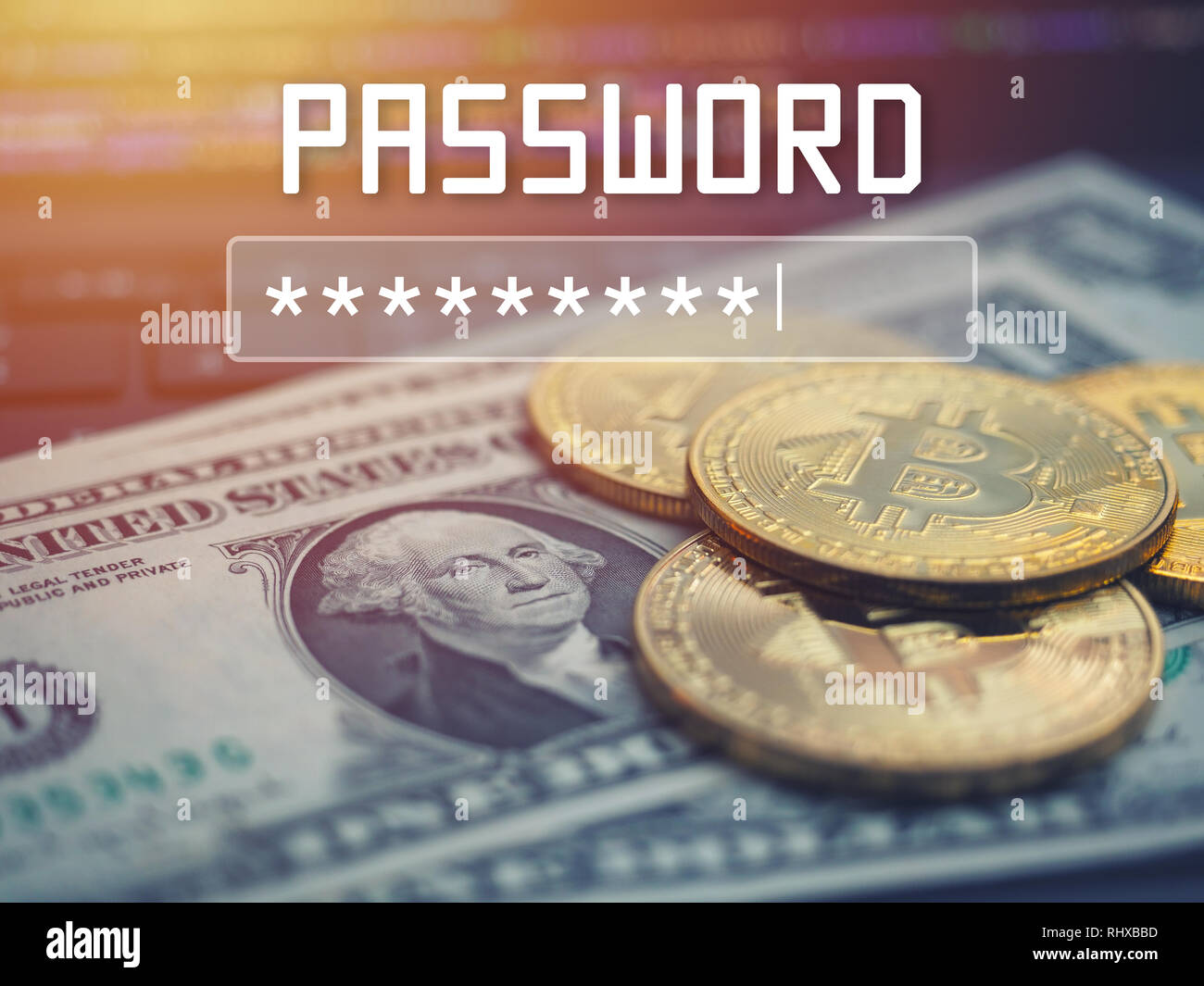 Password input on blurred background screen. Password protection ...
