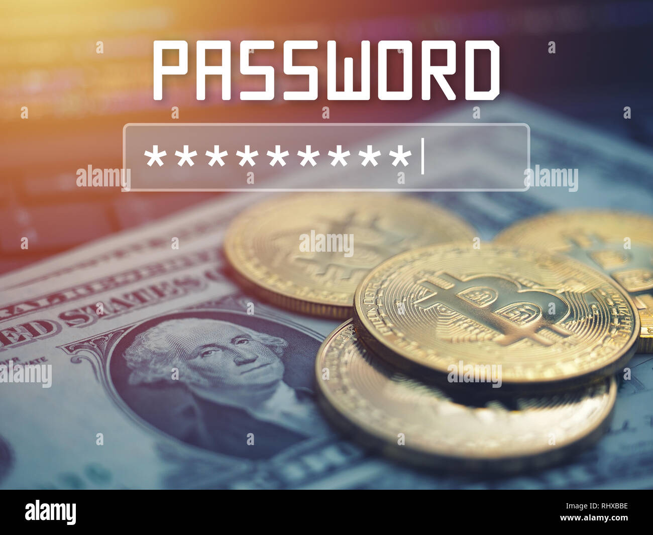 Password input on blurred background screen. Password protection ...