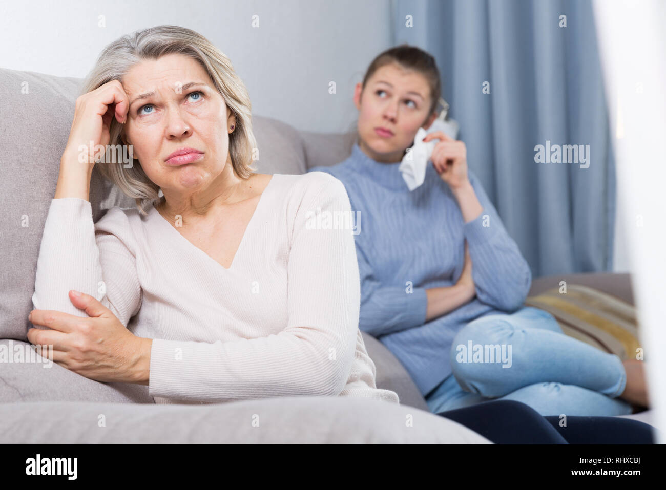 Adult daughter quarreled with her mother Stock Photo - Alamy