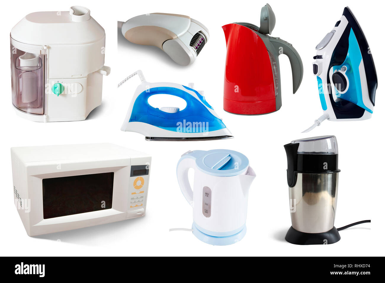 Image of assortment of household appliances isolated on white ...